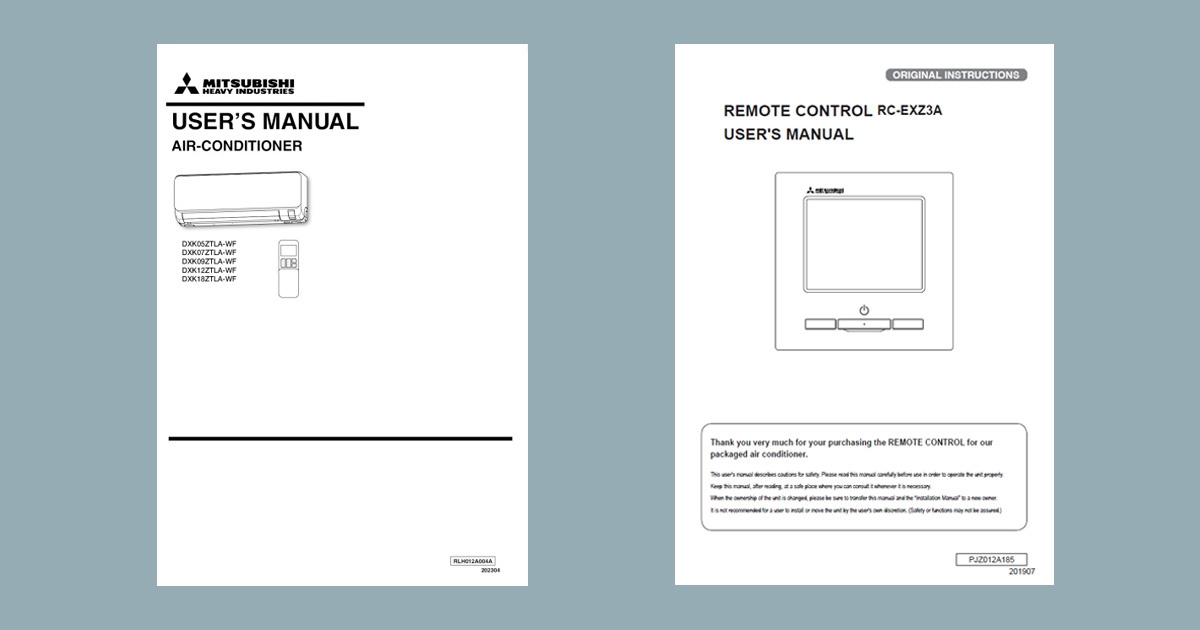 User Manuals | Mitsubishi Heavy Industries Heat Pumps New Zealand